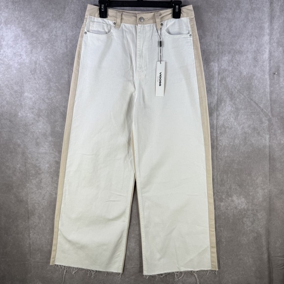 Vigoss | Jeans | Vigoss Jeans Women 29 Ivory Tan Twotone Block High ...